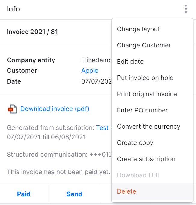 FAQ: Can I delete an invoice? – Support : Teamleader Focus
