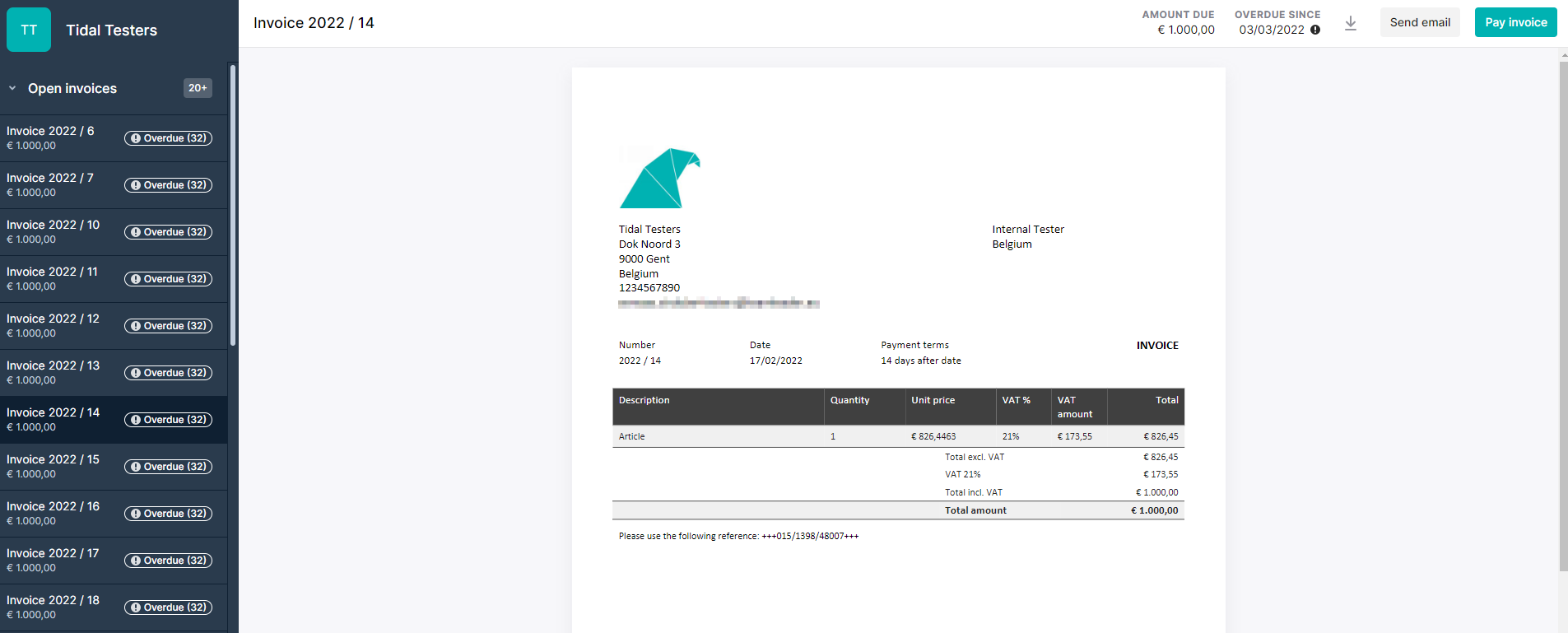 How To: Set up InvoiceCloud – Support : Teamleader Focus